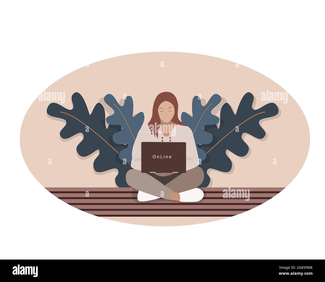 Woman works online in Stock Vector Images - Alamy