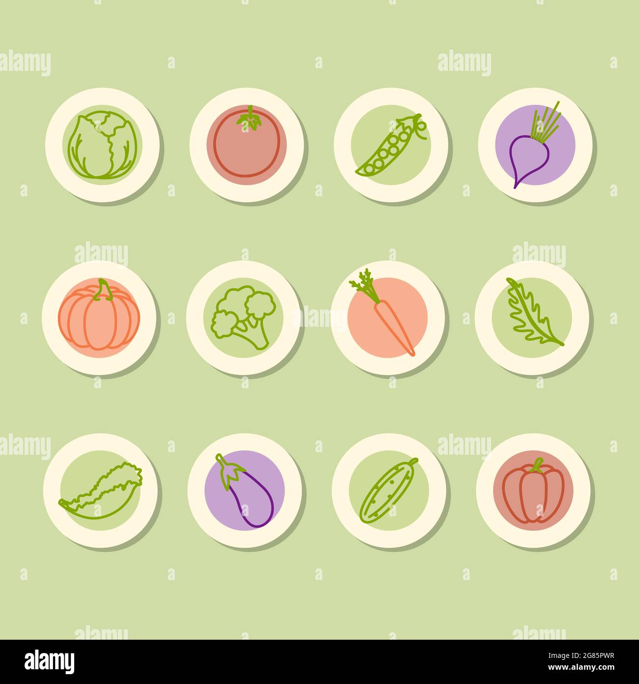 Organic food stickers labels. Natural healthy vegetables, fresh food ...