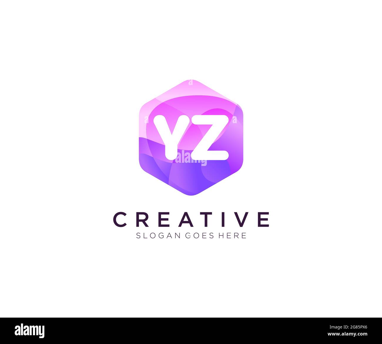YZ initial logo With Colorful Hexagon Modern Business Alphabet Logo template Stock Vector Image ...