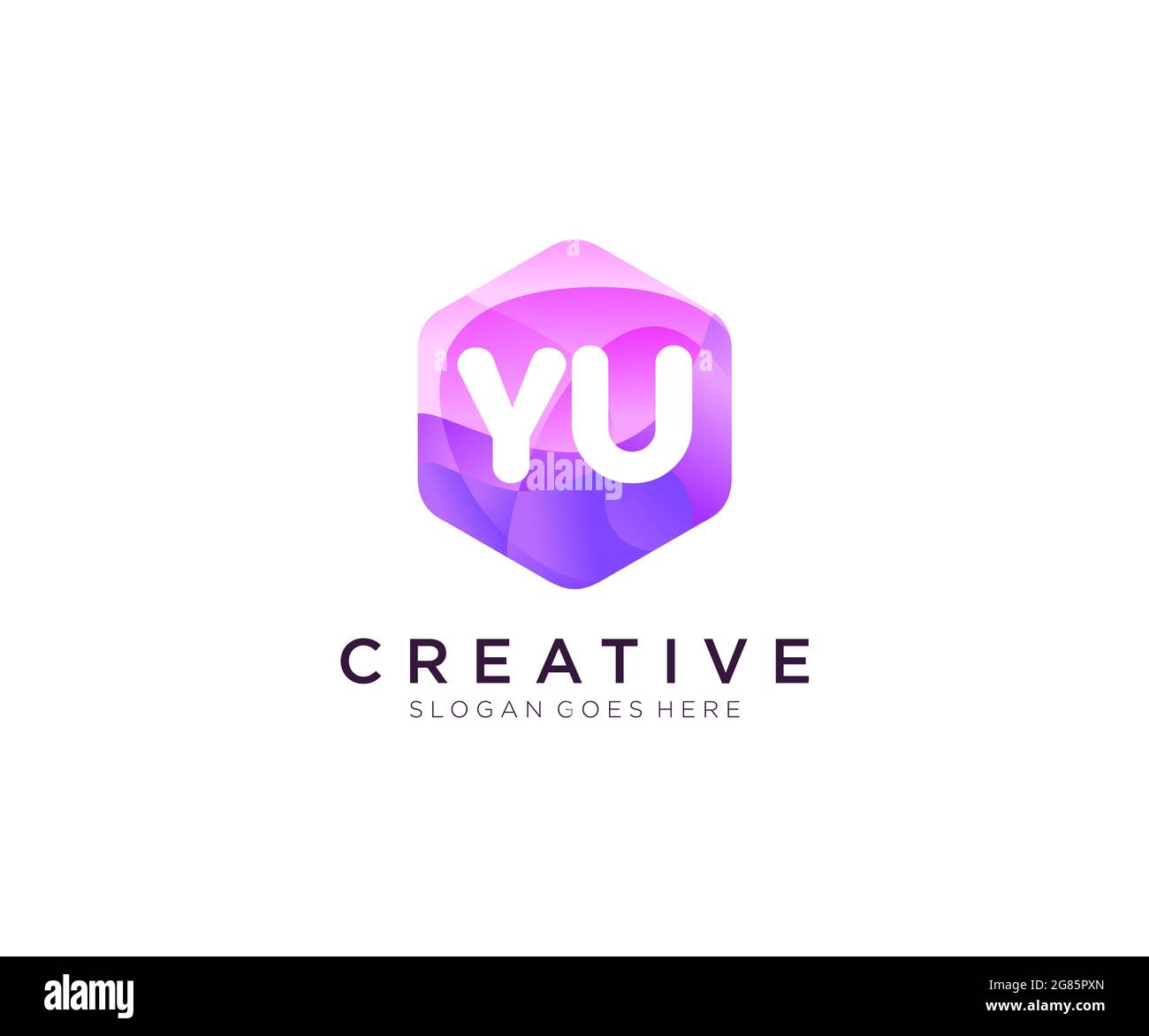 YU initial logo With Colorful Hexagon Modern Business Alphabet Logo ...