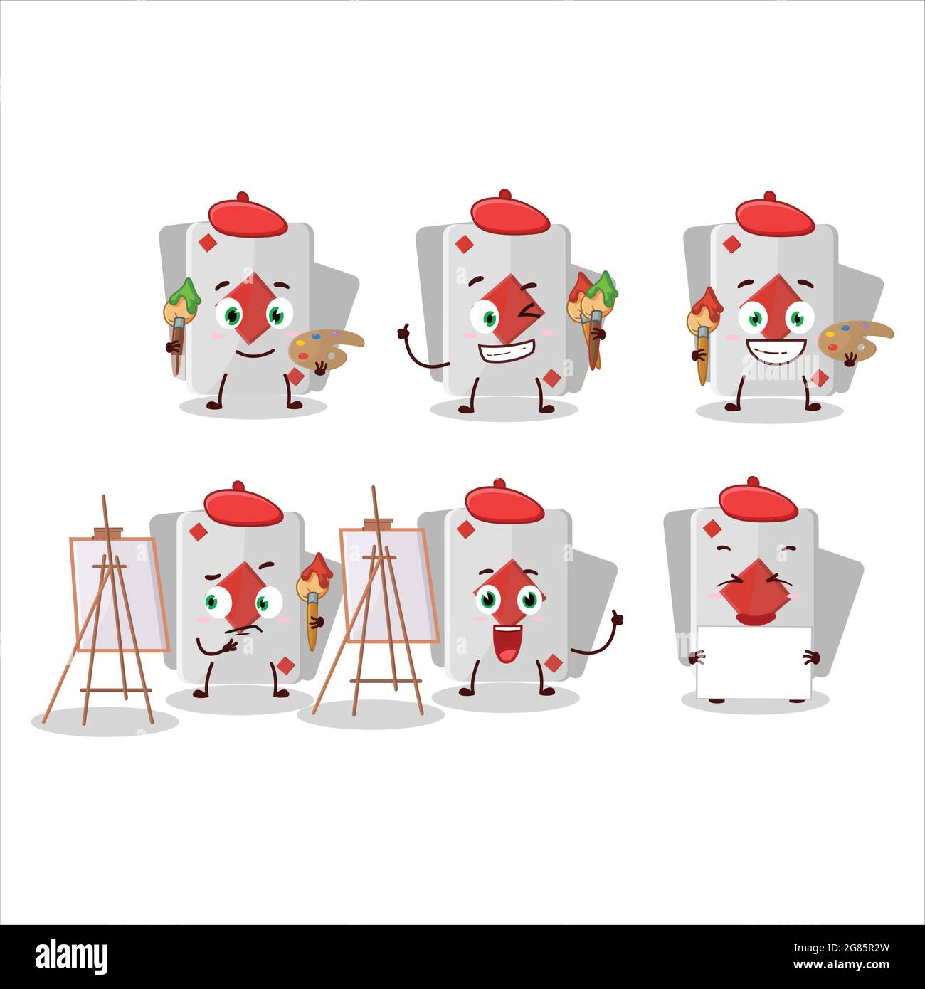 Artistic Artist of remi card diamond cartoon character painting with a ...