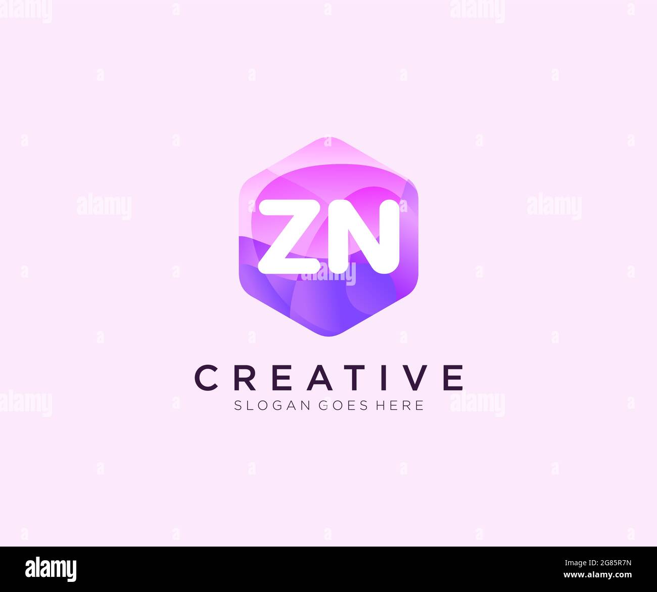 ZN initial logo With Colorful Hexagon Modern Business Alphabet Logo ...