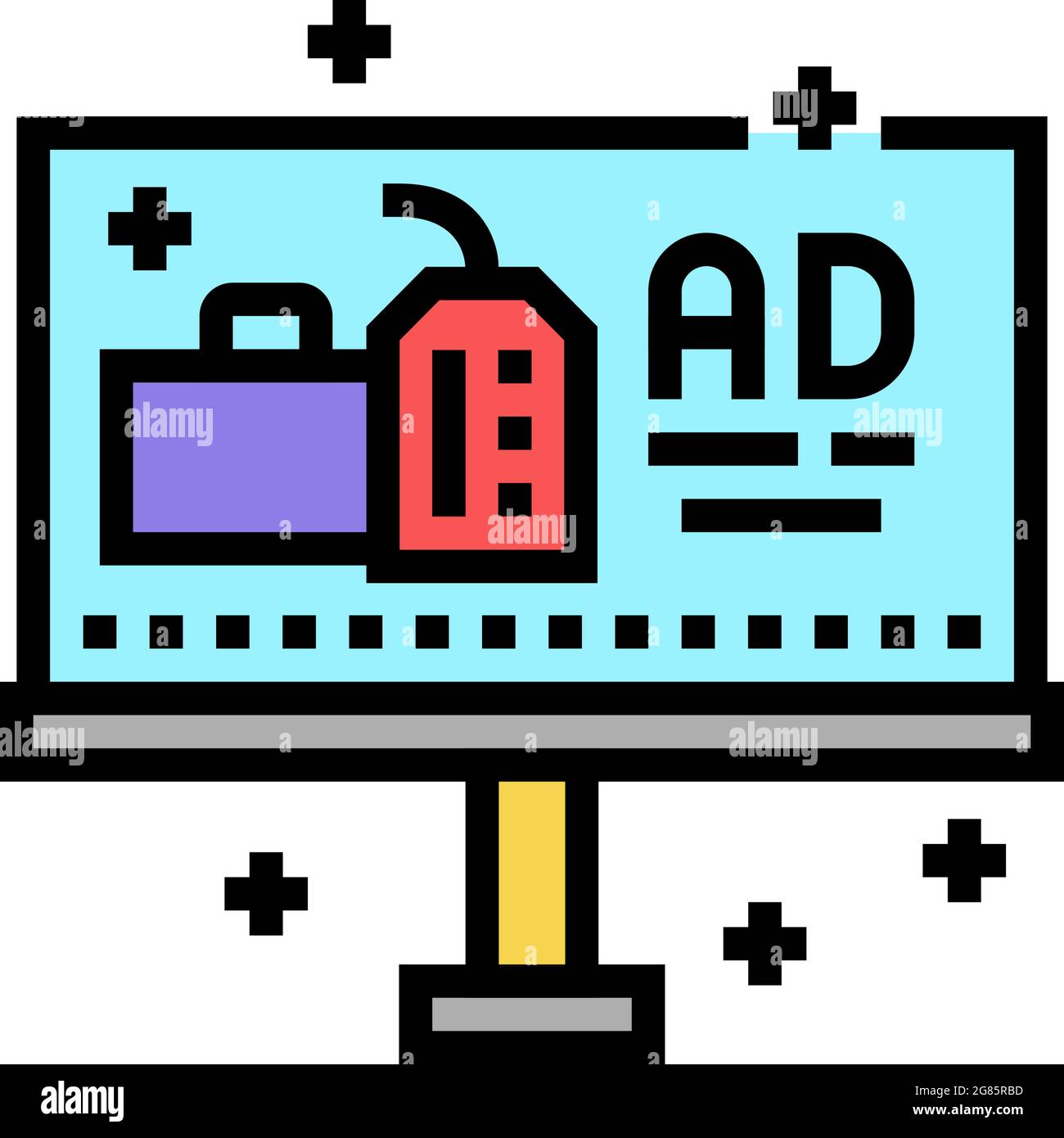 offline advertise color icon vector illustration Stock Vector Image ...