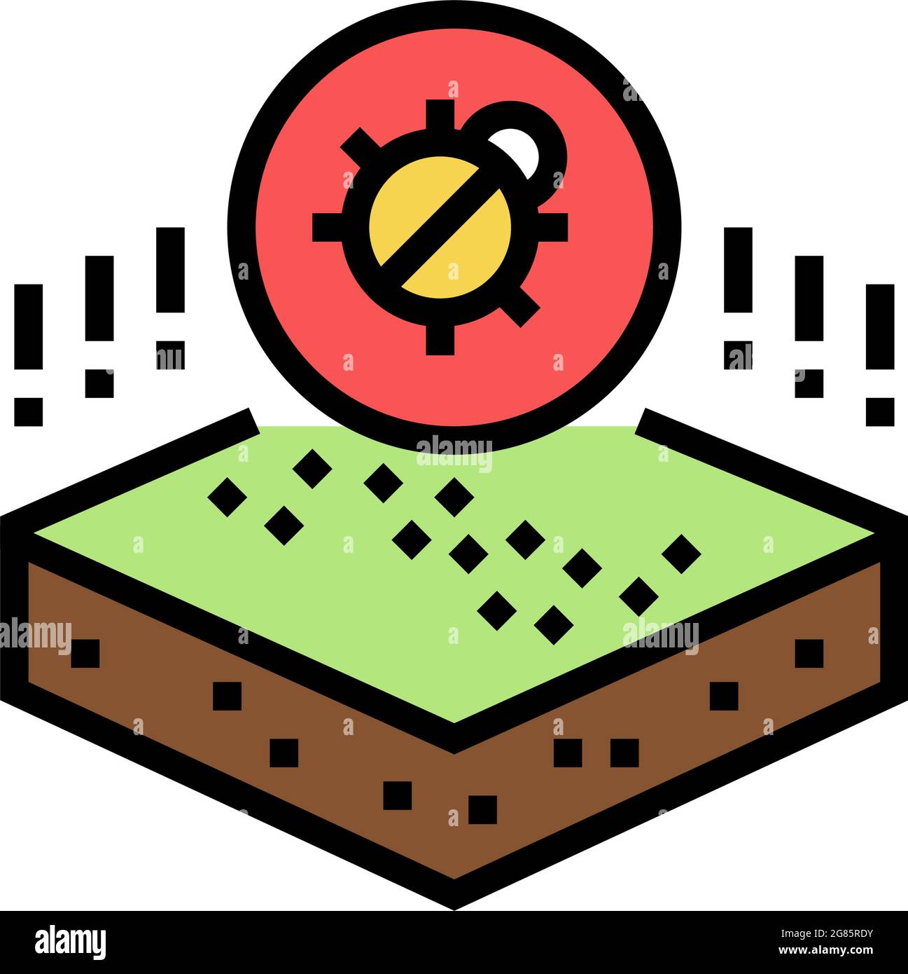 dangerous bug on soil color icon vector illustration Stock Vector Image ...