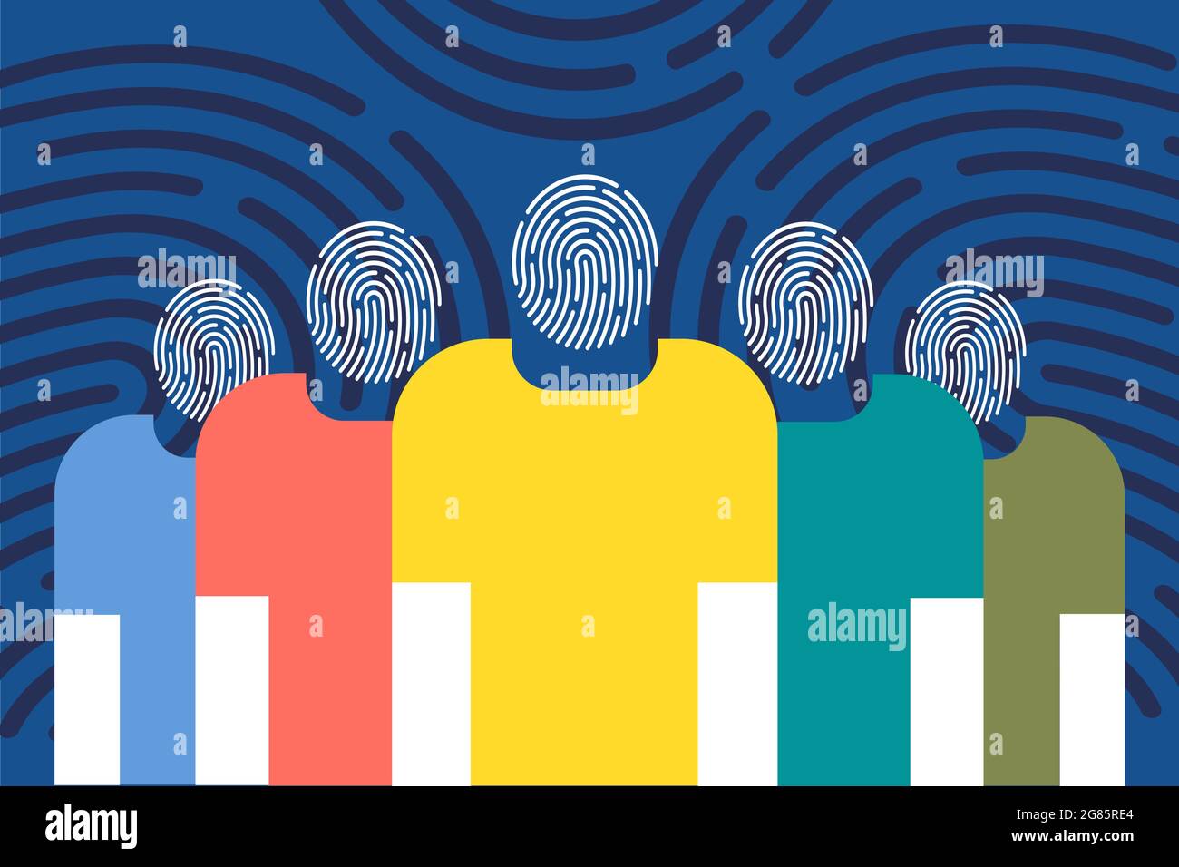 People with fingerprints as their heads Stock Vector Image & Art - Alamy