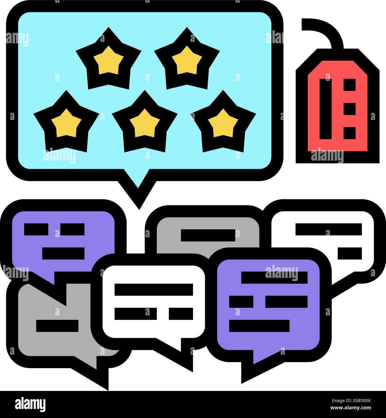reviews reputation management color icon vector illustration Stock ...