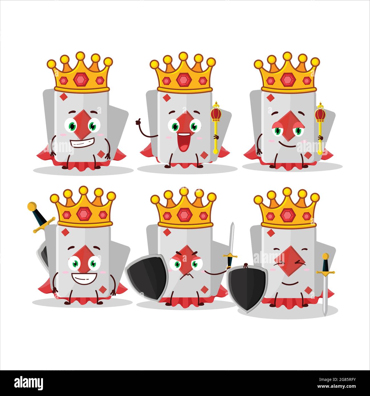 A Charismatic King remi card diamond cartoon character wearing a gold ...