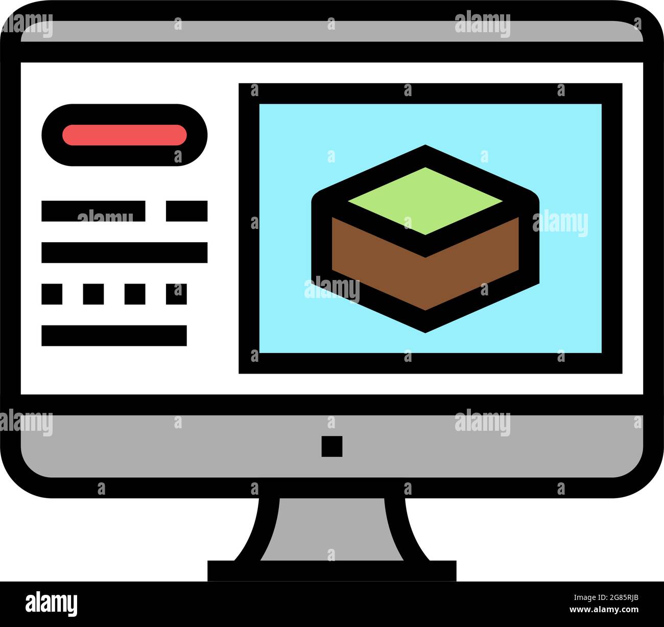 information of soil on computer screen color icon vector illustration ...