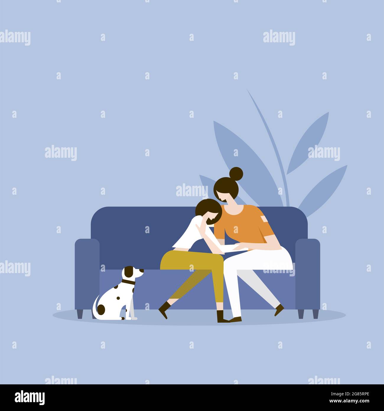 Adult mother and daughter comfort Stock Vector Images - Alamy
