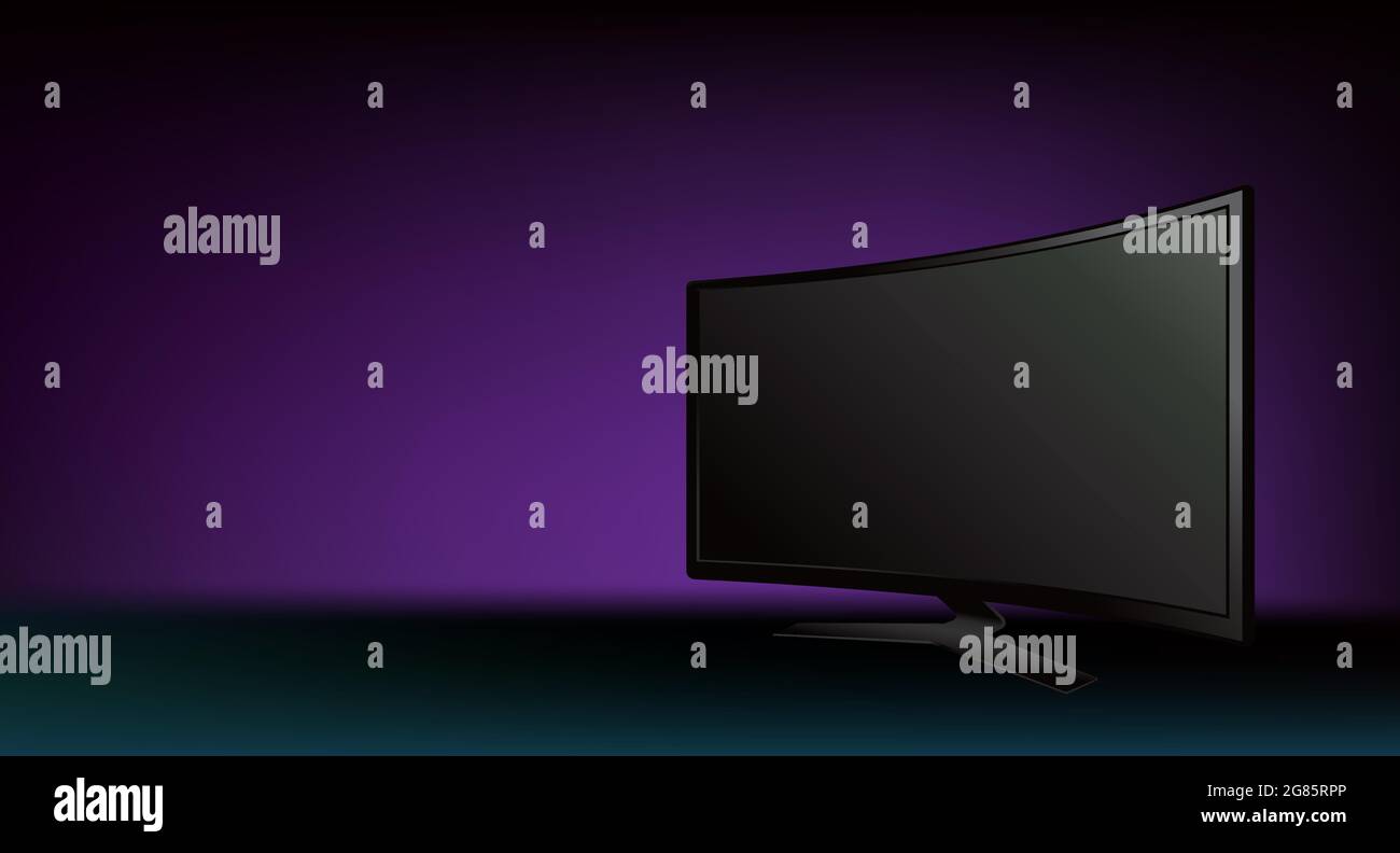Curved computer screen color Stock Vector Images - Alamy