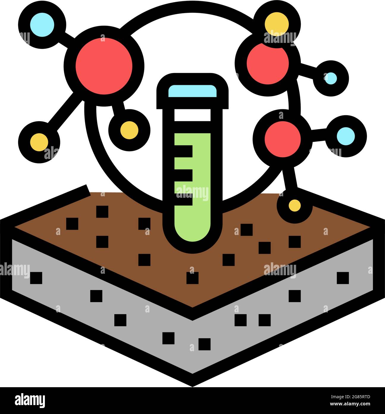 laboratory chemical soil testing color icon vector illustration Stock ...