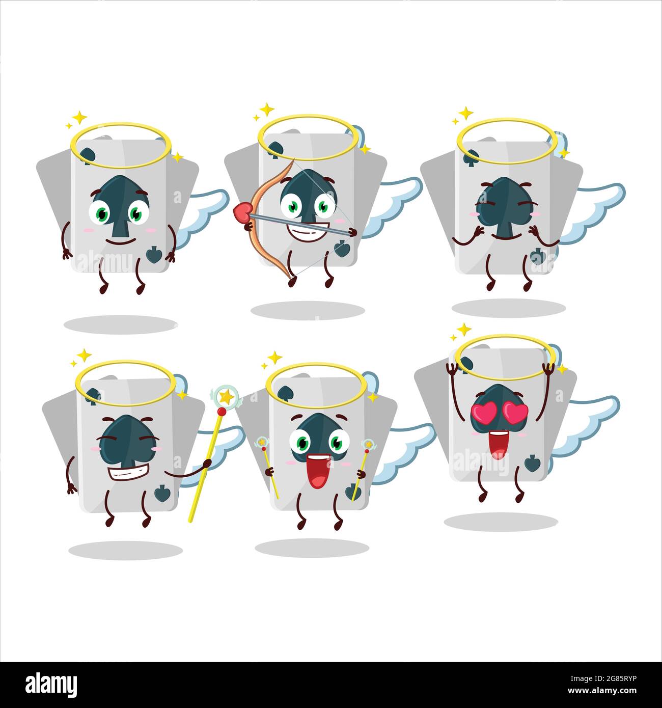 Remi card spade cartoon designs as a cute angel character. Vector ...