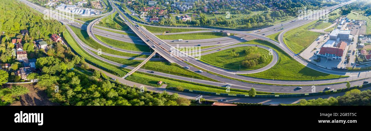 Motorway junction aerial hi-res stock photography and images - Alamy
