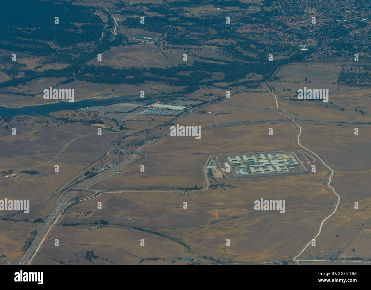 Aerial view of Madrid V Penitentiary Center, Soto del Real (Madrid ...