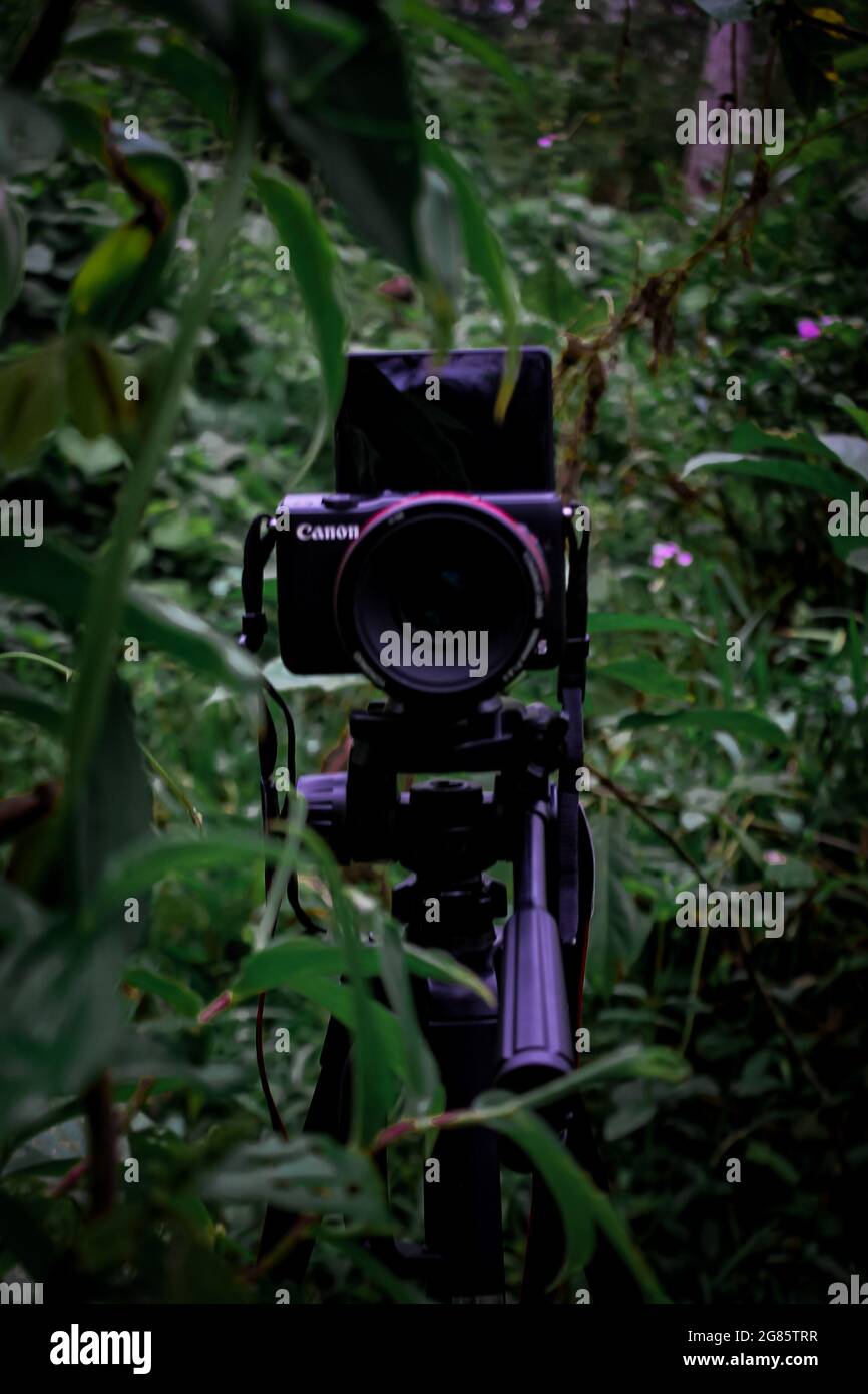 Lampung, Indonesia - july 13, 2021 : Canon camera standing with a ...