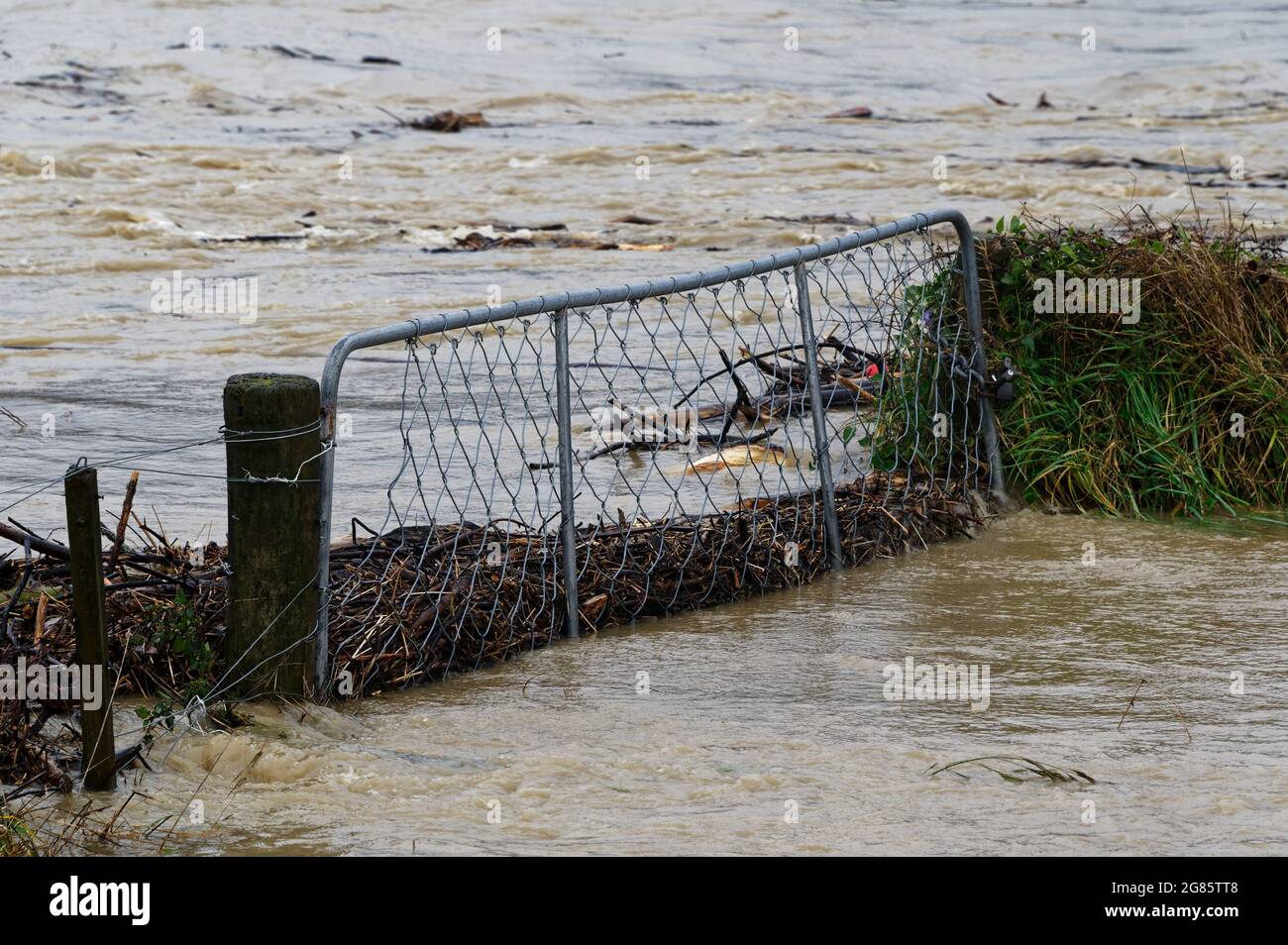 FARMS FLOODED DURING TORRENTIAL RAIN. Motueka, New Zealand 17 July 2021 ...