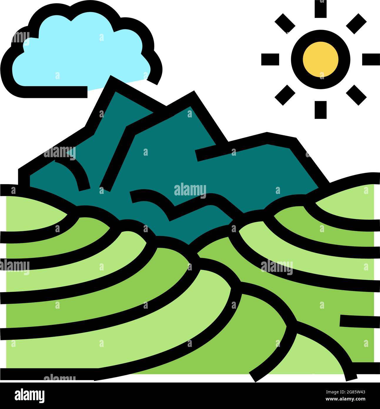 plantation of tea color icon vector illustration Stock Vector Image ...