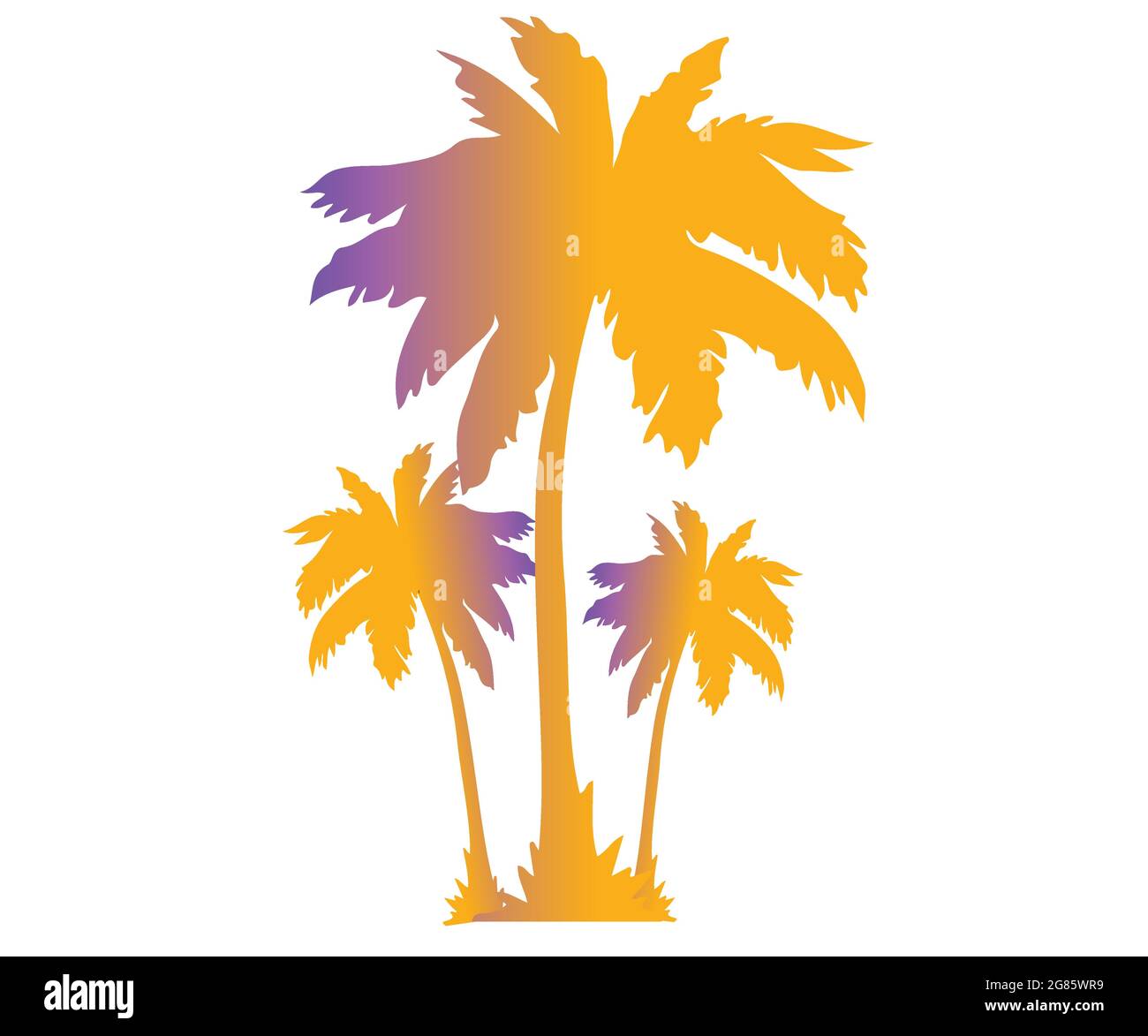Cartoon nature landscape with Three Palms Logo for Pod Stock Vector ...