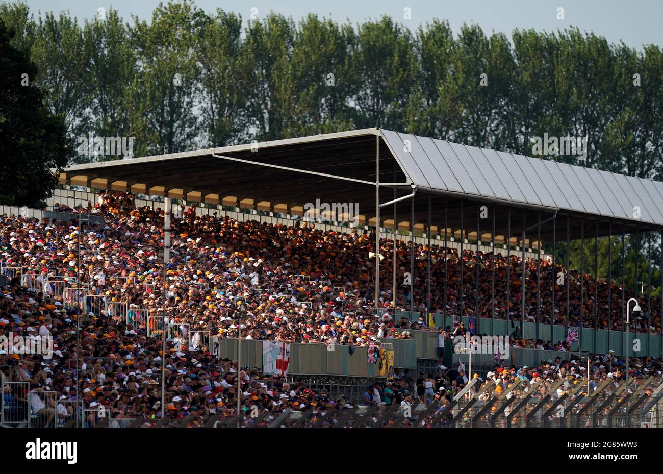 A general view of fans in the stands during practice for the British ...