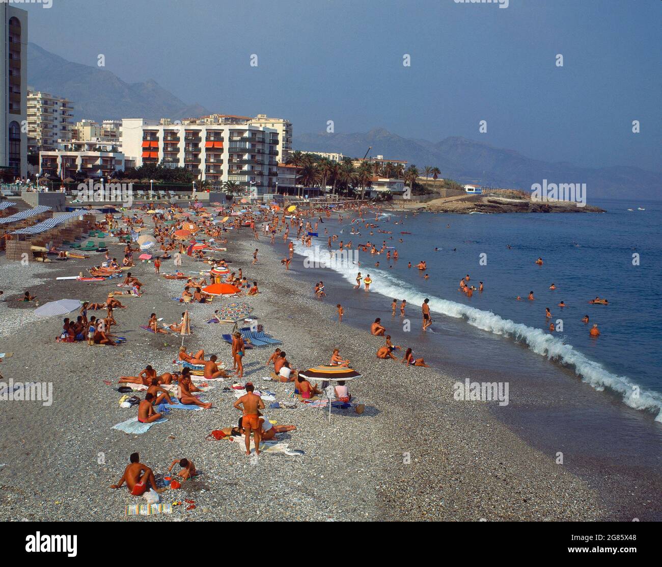 PLAYA DE TORRECILLA. Location: EXTERIOR. Nerja. Malaga. SPAIN Stock ...