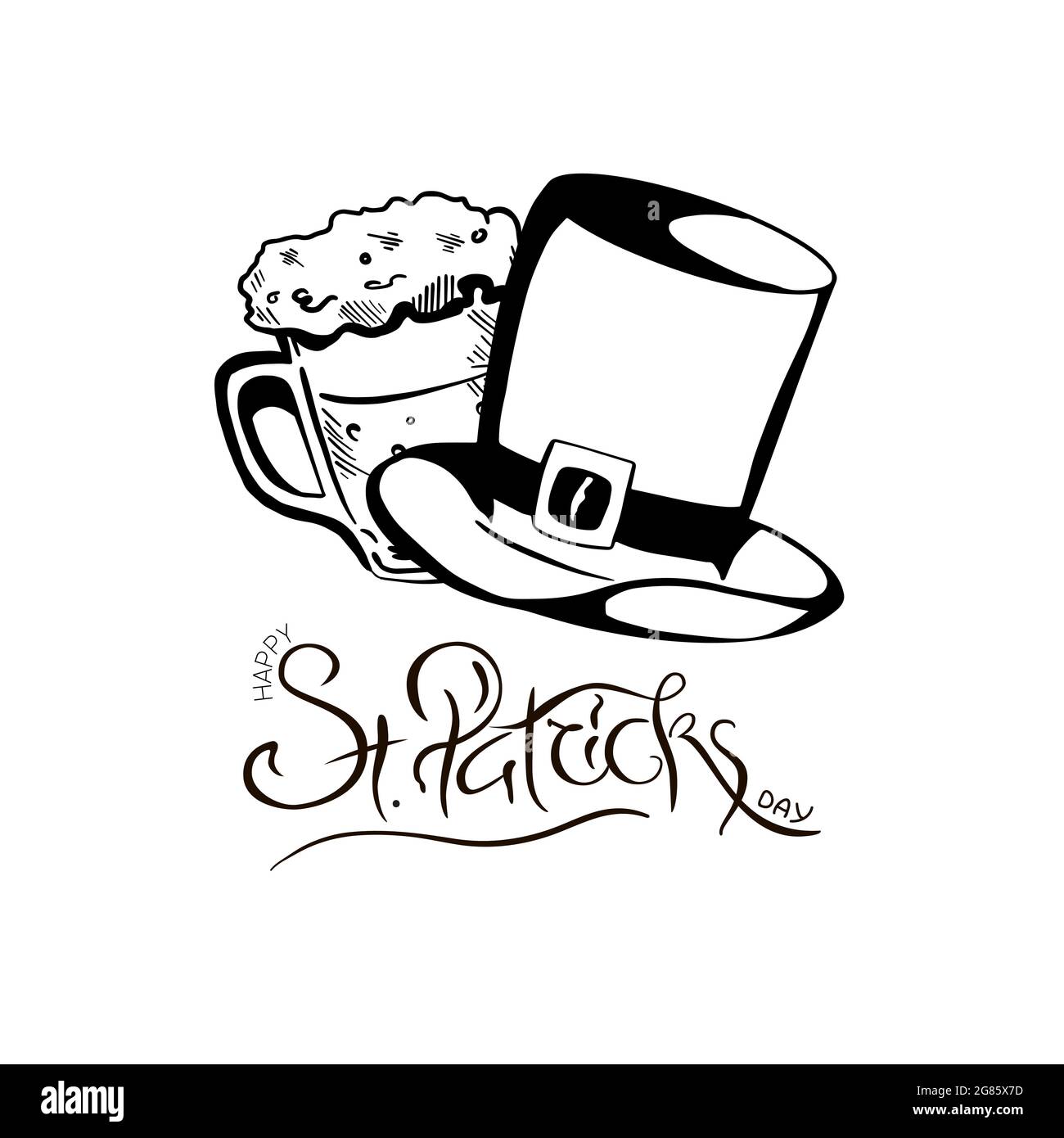 Happy St Patricks Day Clipart Black And White