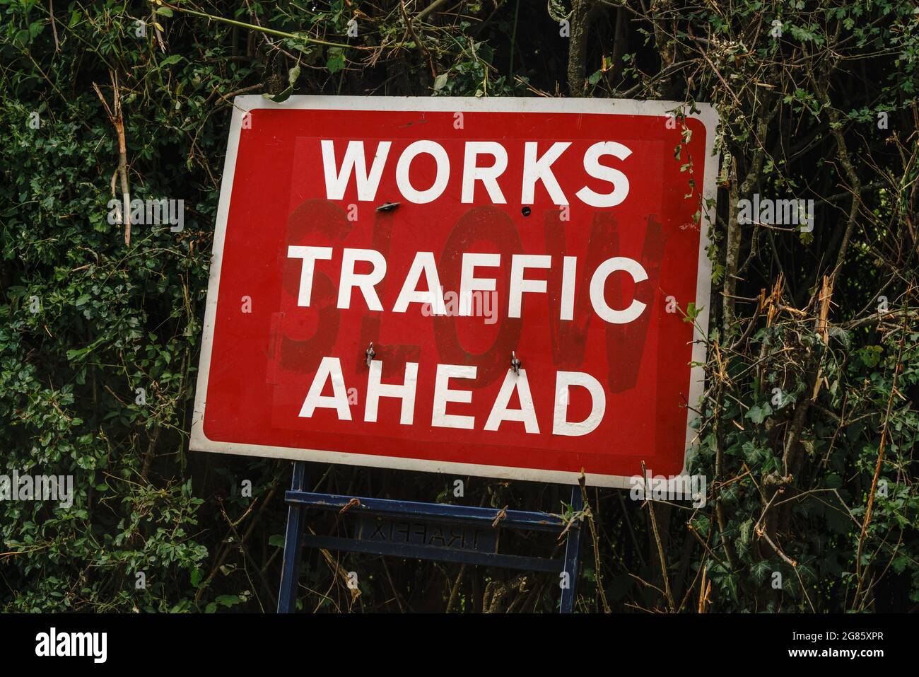 'Works Traffic Ahead' signage to be seen across the countryside ...