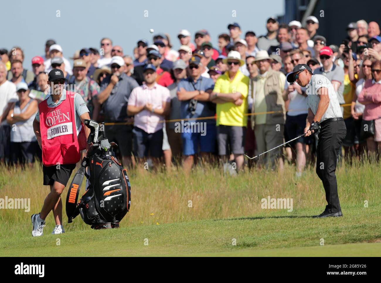 USA's Rickie Fowler on the 1st during day three of The Open at The ...