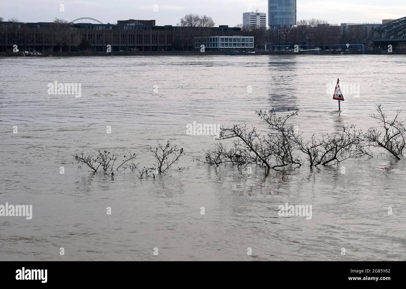 Extreme weather: Flooded pedestrian zone in Cologne, Germany Stock ...