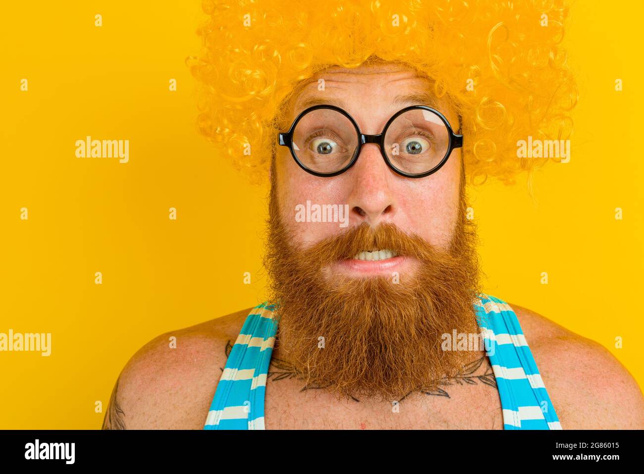 Man yellow beard wig hi-res stock photography and images - Alamy