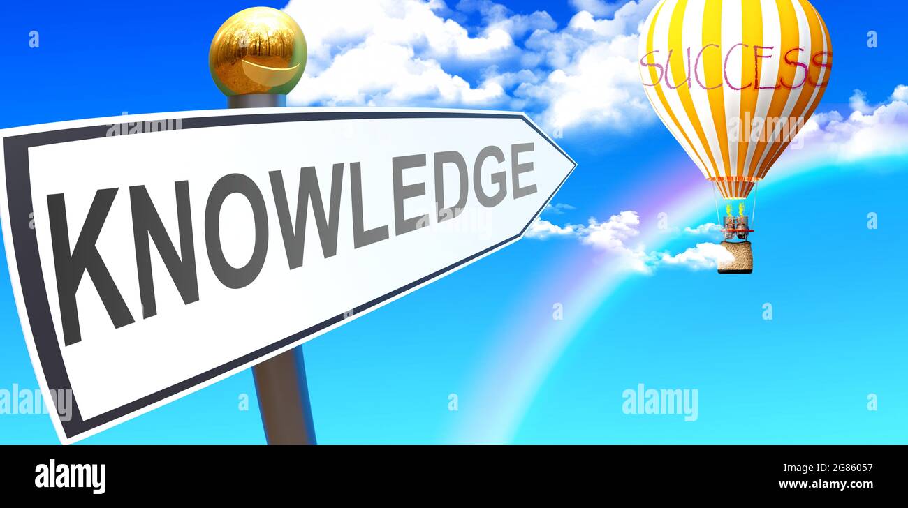 Knowledge leads to success - shown as a sign with a phrase Knowledge ...