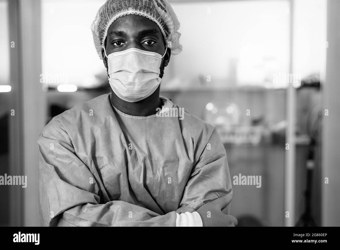African medical worker Black and White Stock Photos & Images - Alamy