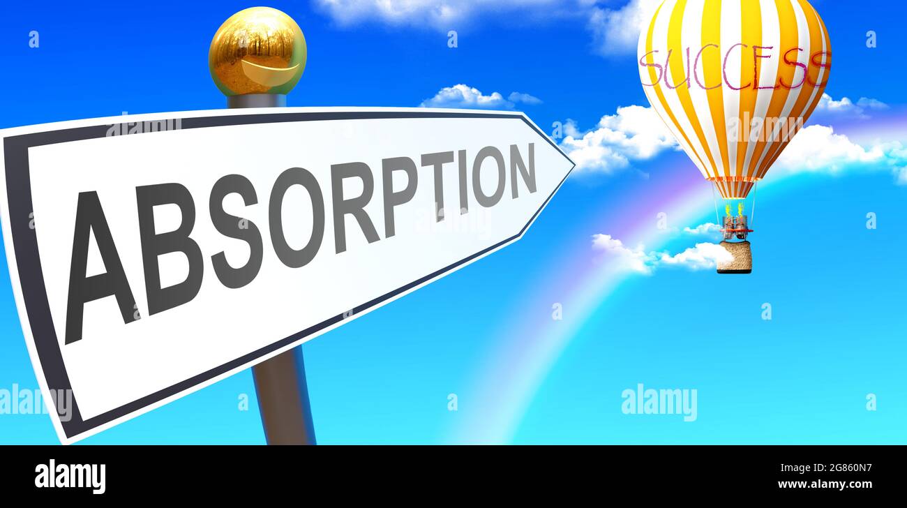 Absorption leads to success - shown as a sign with a phrase Absorption ...
