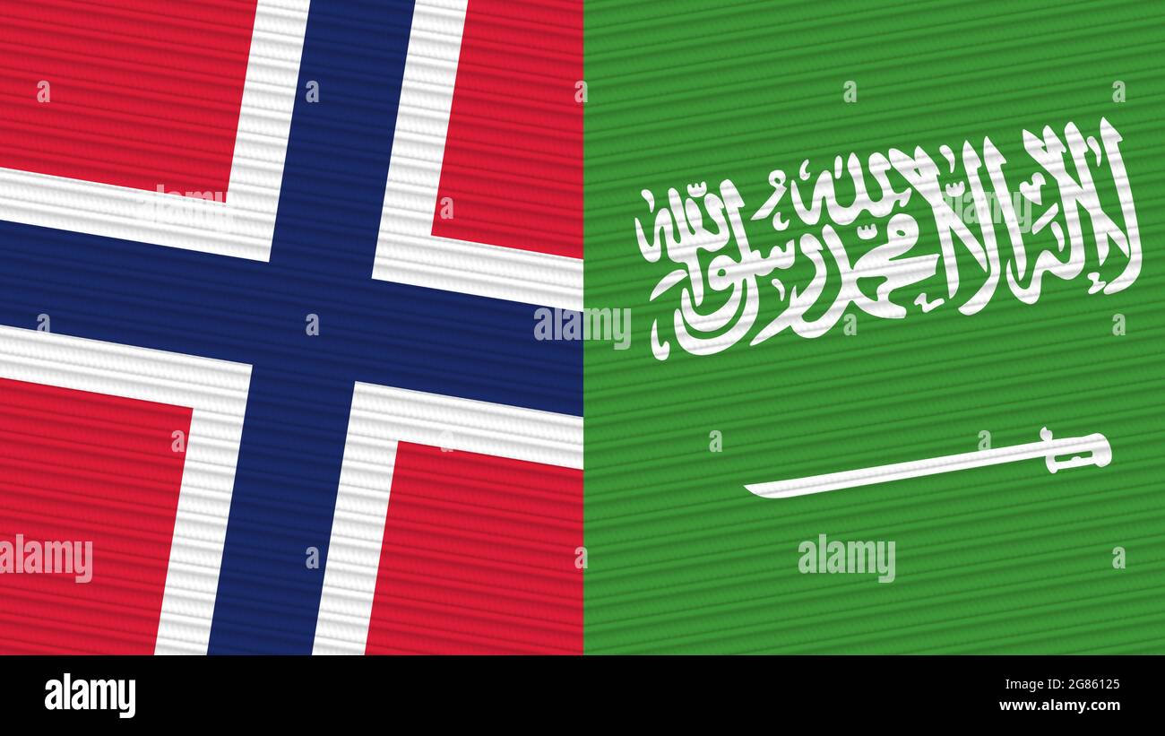 Saudi Arabia and Norway Two Half Flags Together Fabric Texture ...