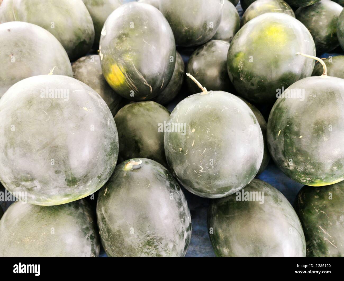 Fresh watermelons at a market Stock Photo - Alamy