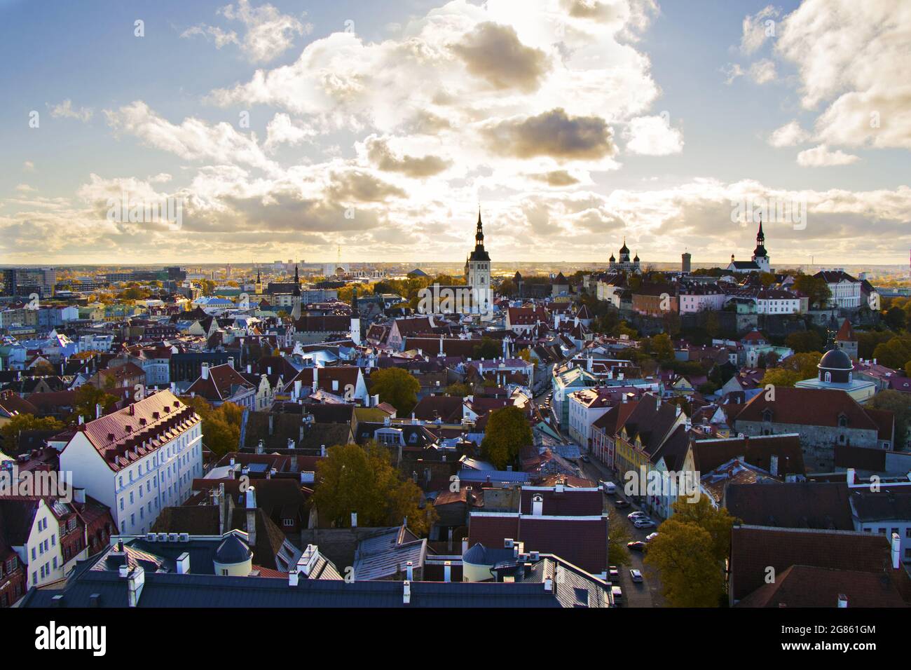 Aerial view of the Tallinn city Stock Photo - Alamy