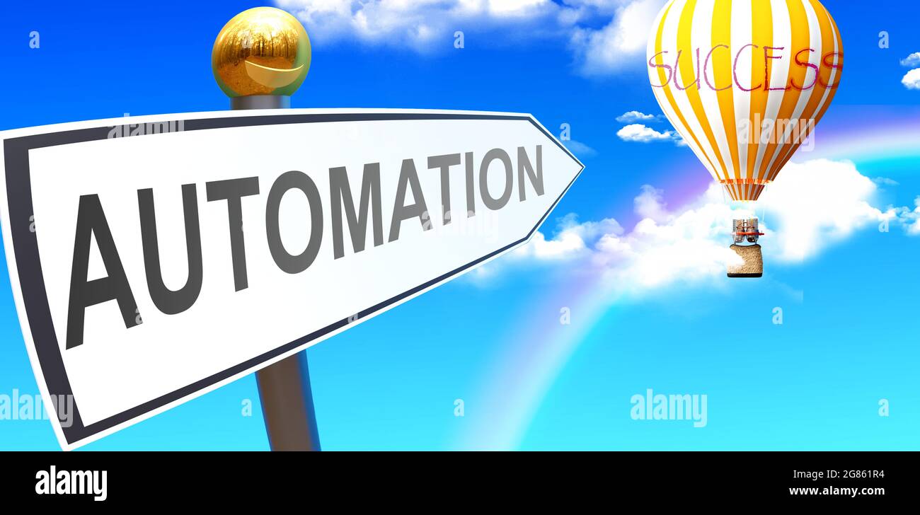 Automation leads to success - shown as a sign with a phrase Automation ...