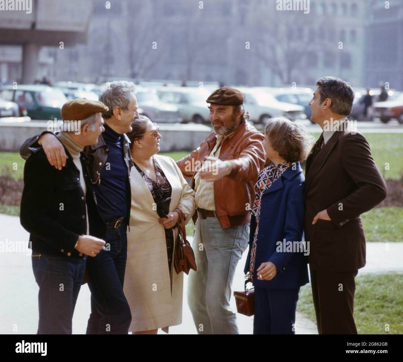 Romania, approx. 1980. Actors (left to right) Ghe. Cozorici, Amza ...