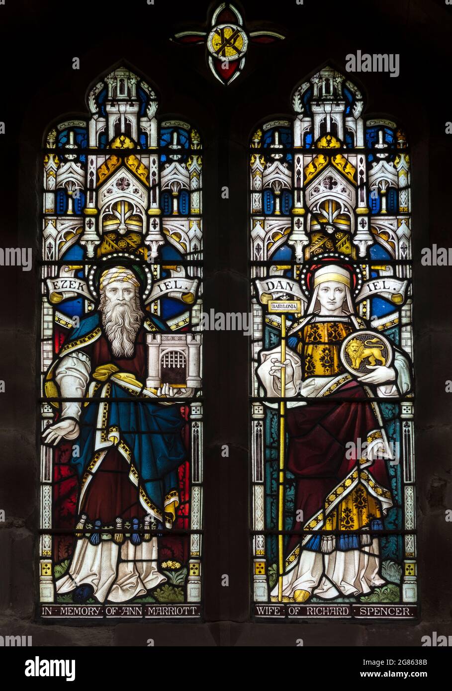Ezekiel and Daniel stained glass, All Saints Church, Swinford ...