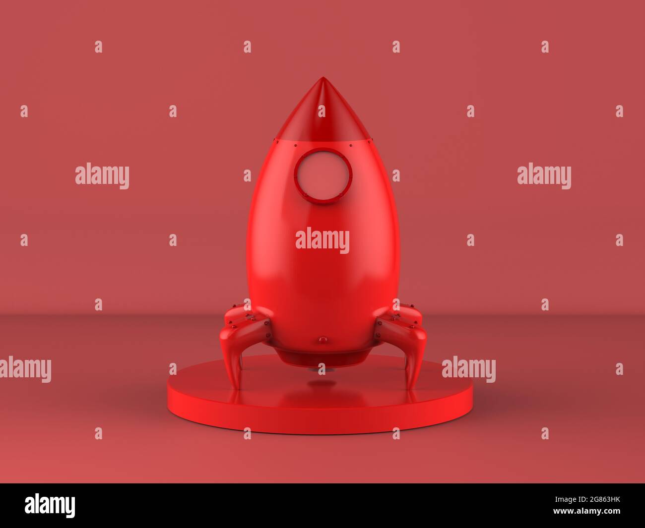 3d rendering red space shuttle on red background Stock Photo - Alamy