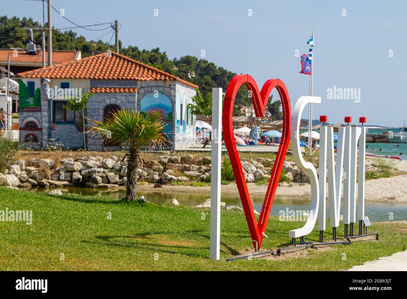 Siviri, Greece, July 10, 2021. Greece, I love Siviri. Former fishing ...