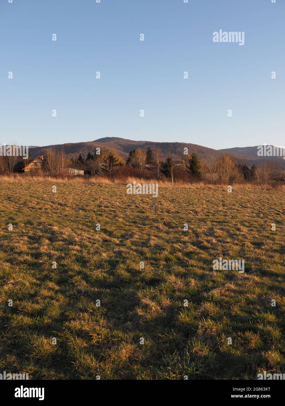 Silesian Beskid Mountains range in european Bielsko-Biala city in ...