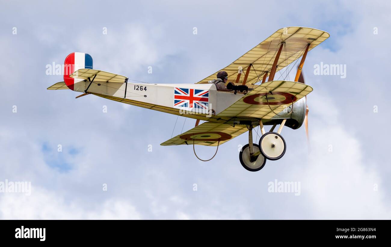 Bristol Scout Type C, No.1264 flying at Shuttleworth Military airshow ...
