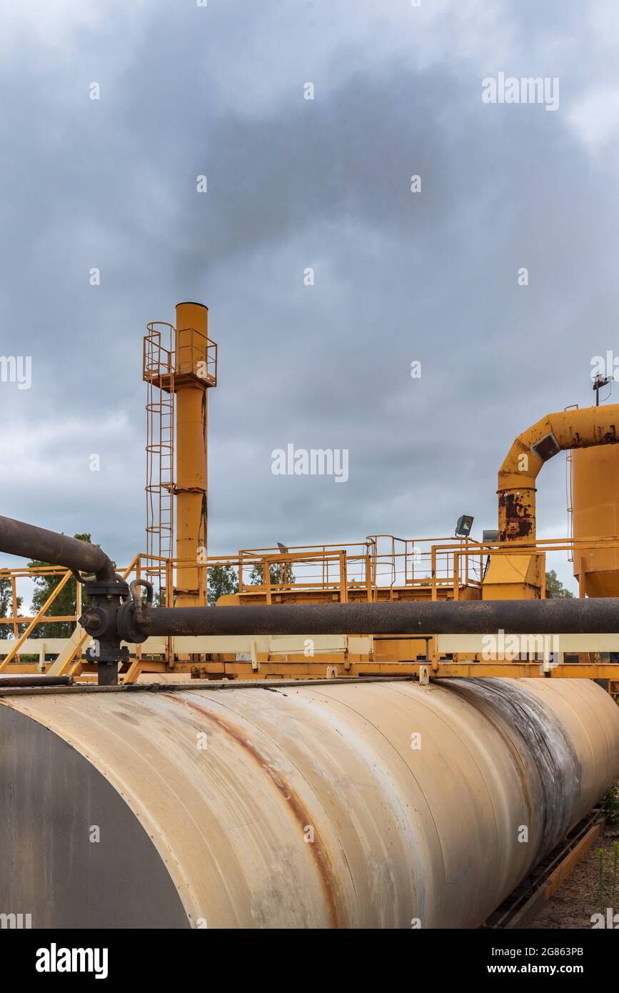 Asphalt industry, deposit for bitumen, pipes, chimney and conduits for ...