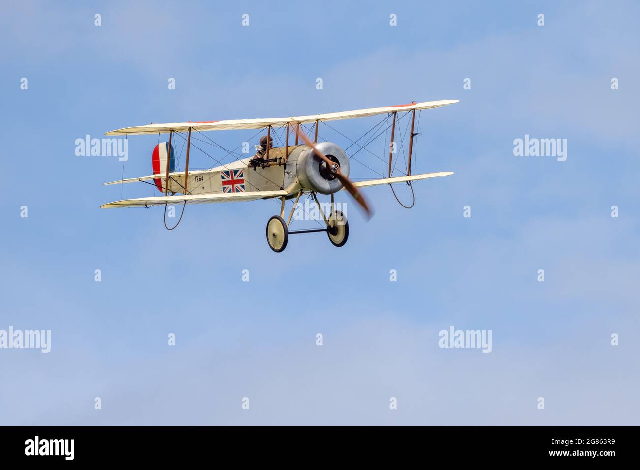 Bristol Scout Type C, No.1264 flying at Shuttleworth Military airshow ...