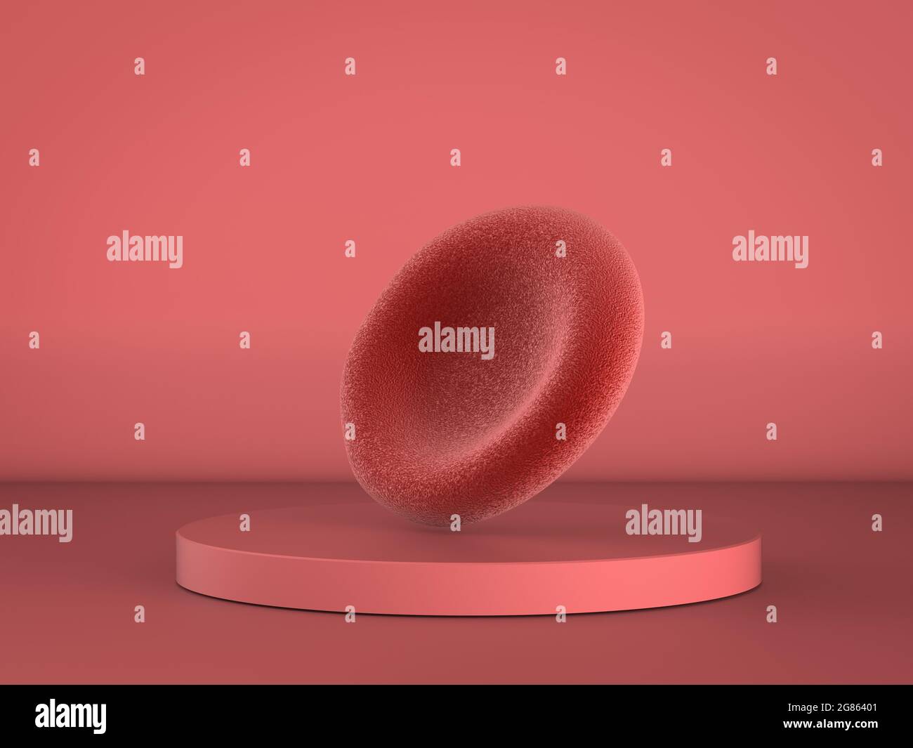 3d rendering red blood cell on red background Stock Photo - Alamy
