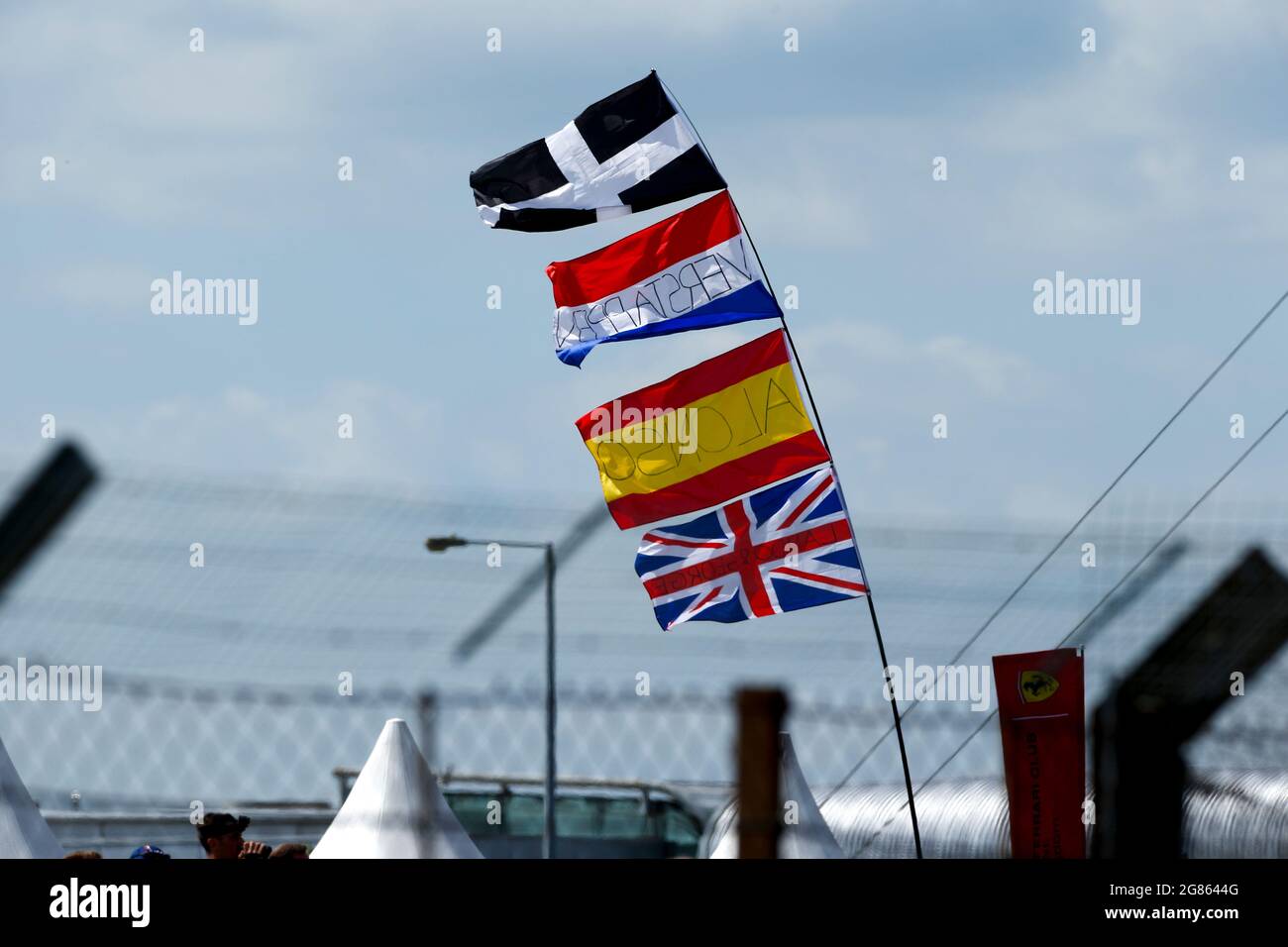 Silverstone, UK. 16th July, 2021. Flags, F1 Grand Prix of Great Britain ...