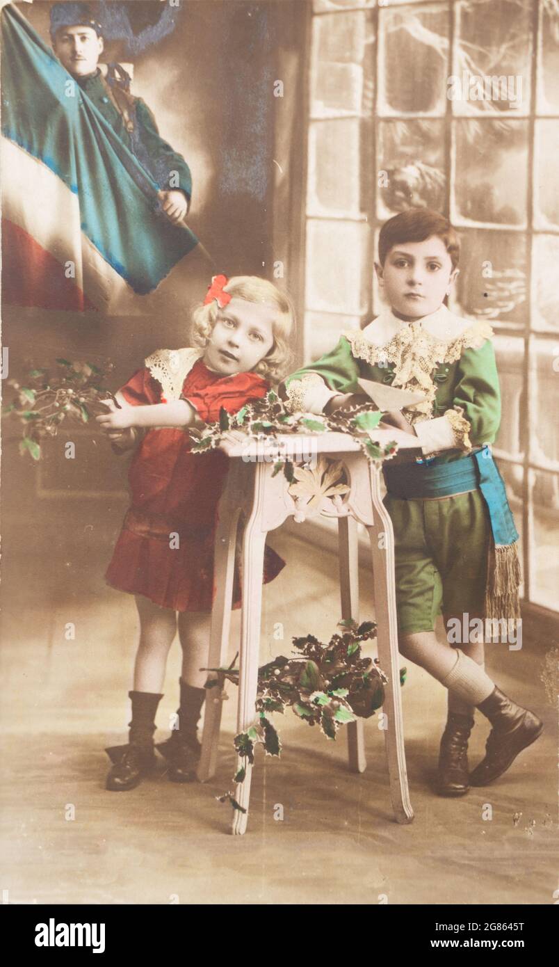 christmas scene with children Stock Photo - Alamy
