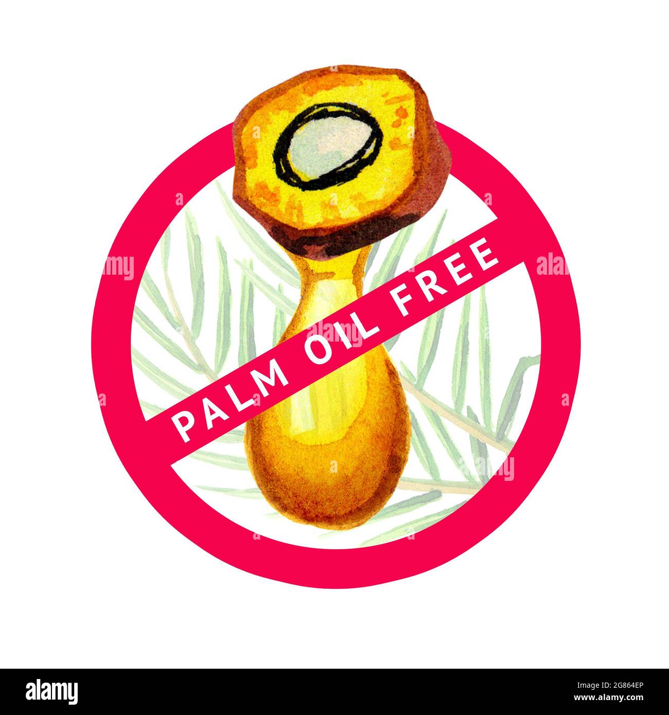 No palm oil symbol. Watercolor Stock Photo - Alamy