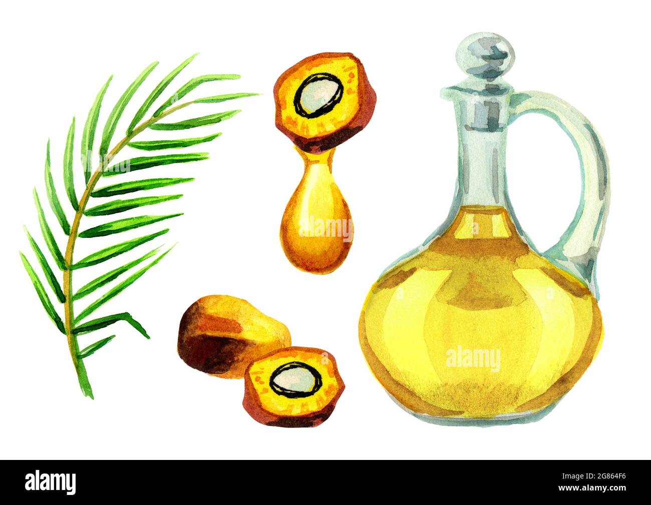 Tree palm oil illustration Cut Out Stock Images & Pictures - Alamy