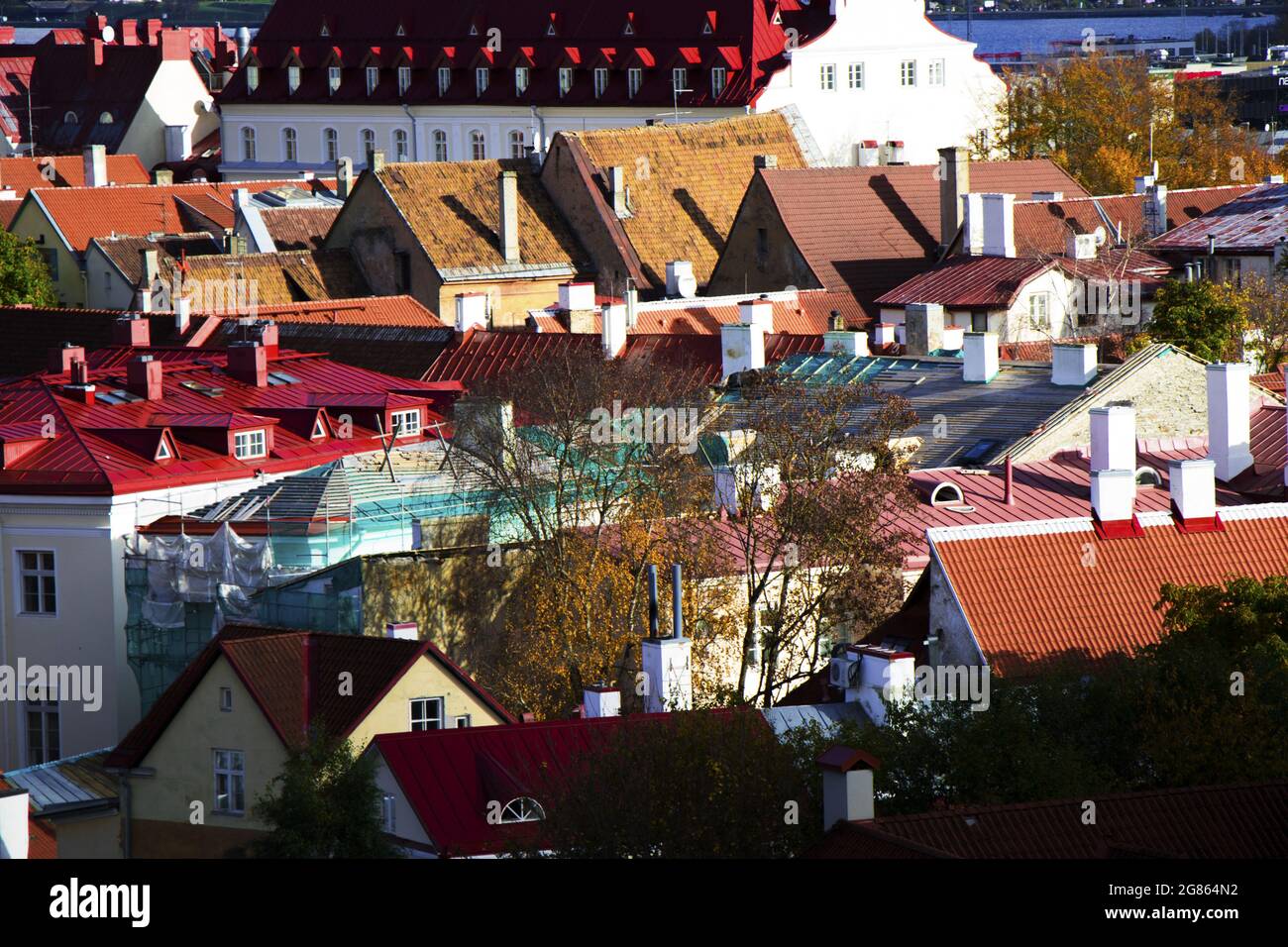 Aerial view of Tallinn city buildings Stock Photo - Alamy